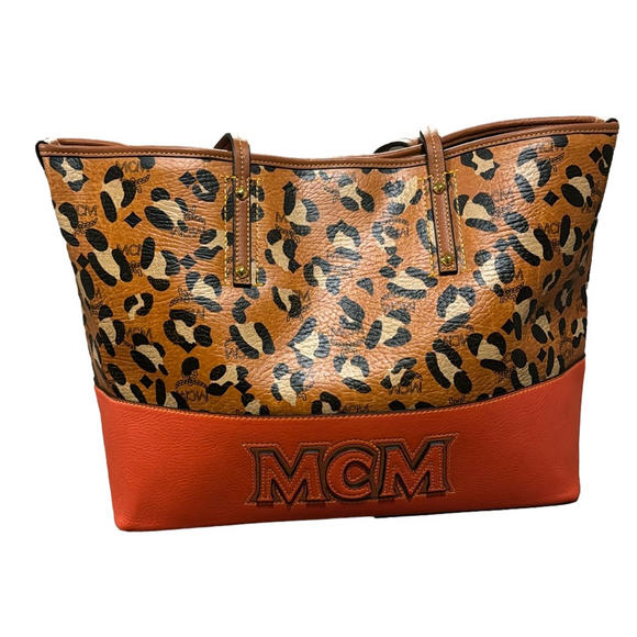 MCM | Bags | Mcm Visetos Leopard Shopper Tote Bag | Poshmark